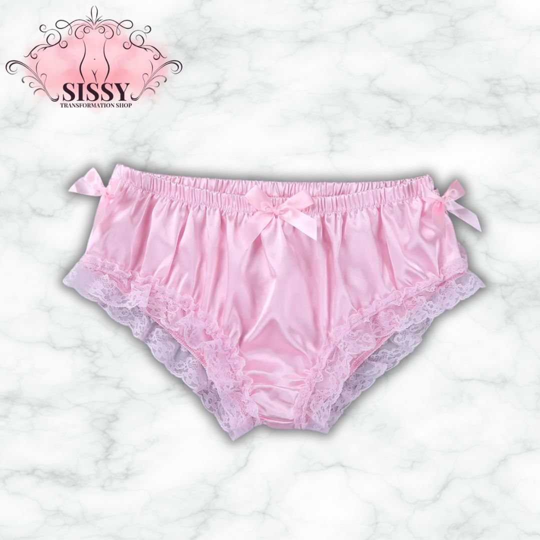 Culotte sissy en satin brillant et dentelle | Disponible du M au XXL ...